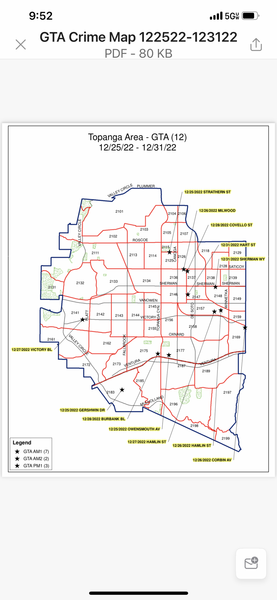 LAPD TOPANGA DIVISION WEEKLY CRIME MAPS (Los Angeles Police Department ...