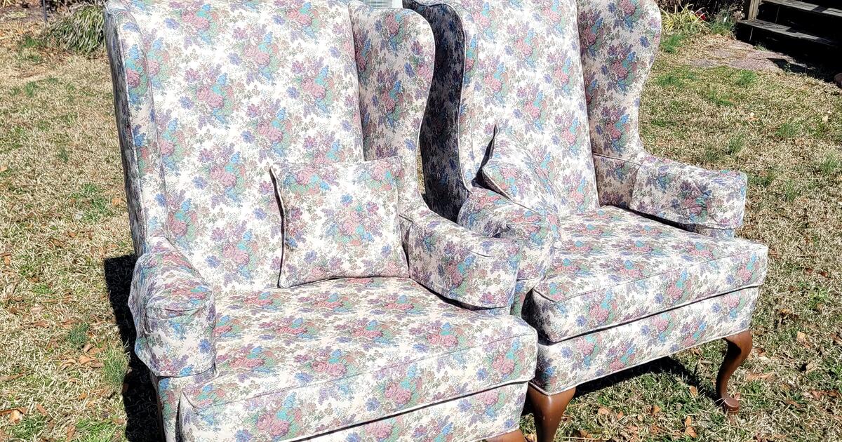 Floral Wingback Chairs for $80 in New Bern, NC | For Sale & Free — Nextdoor