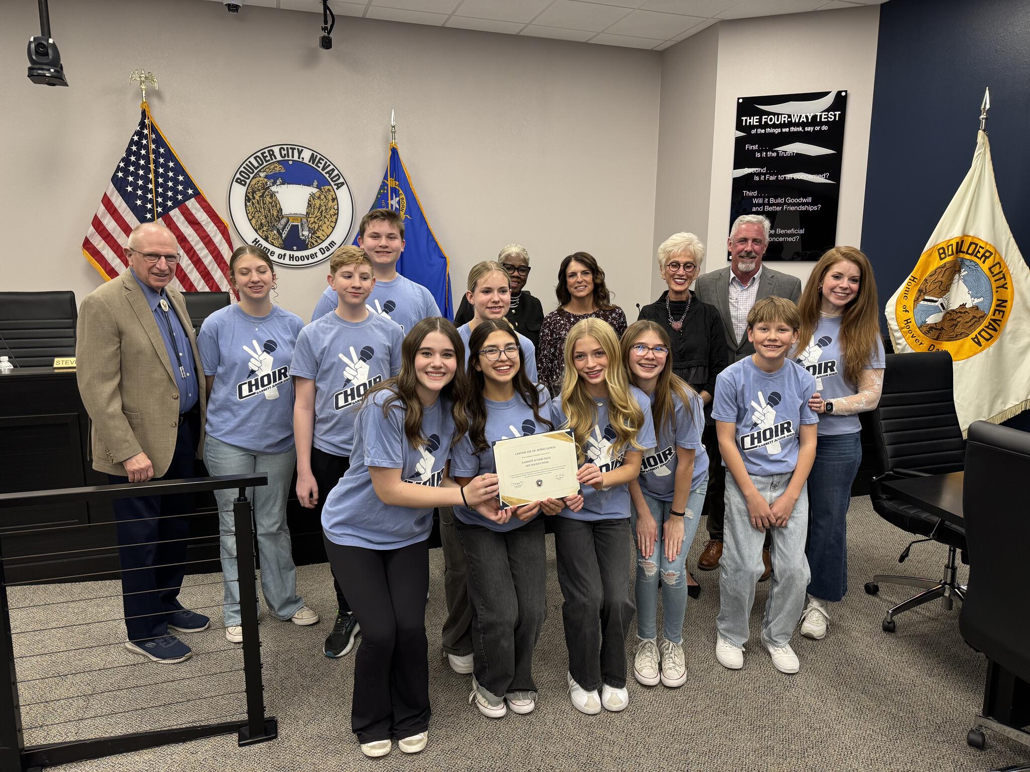 Garrett Junior High School’s Advanced Choir, led by Amanda Hallam ...