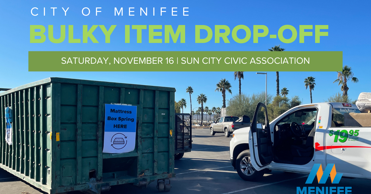 Don't miss out on our last FREE Bulky Item Drop-off Event of the year ...