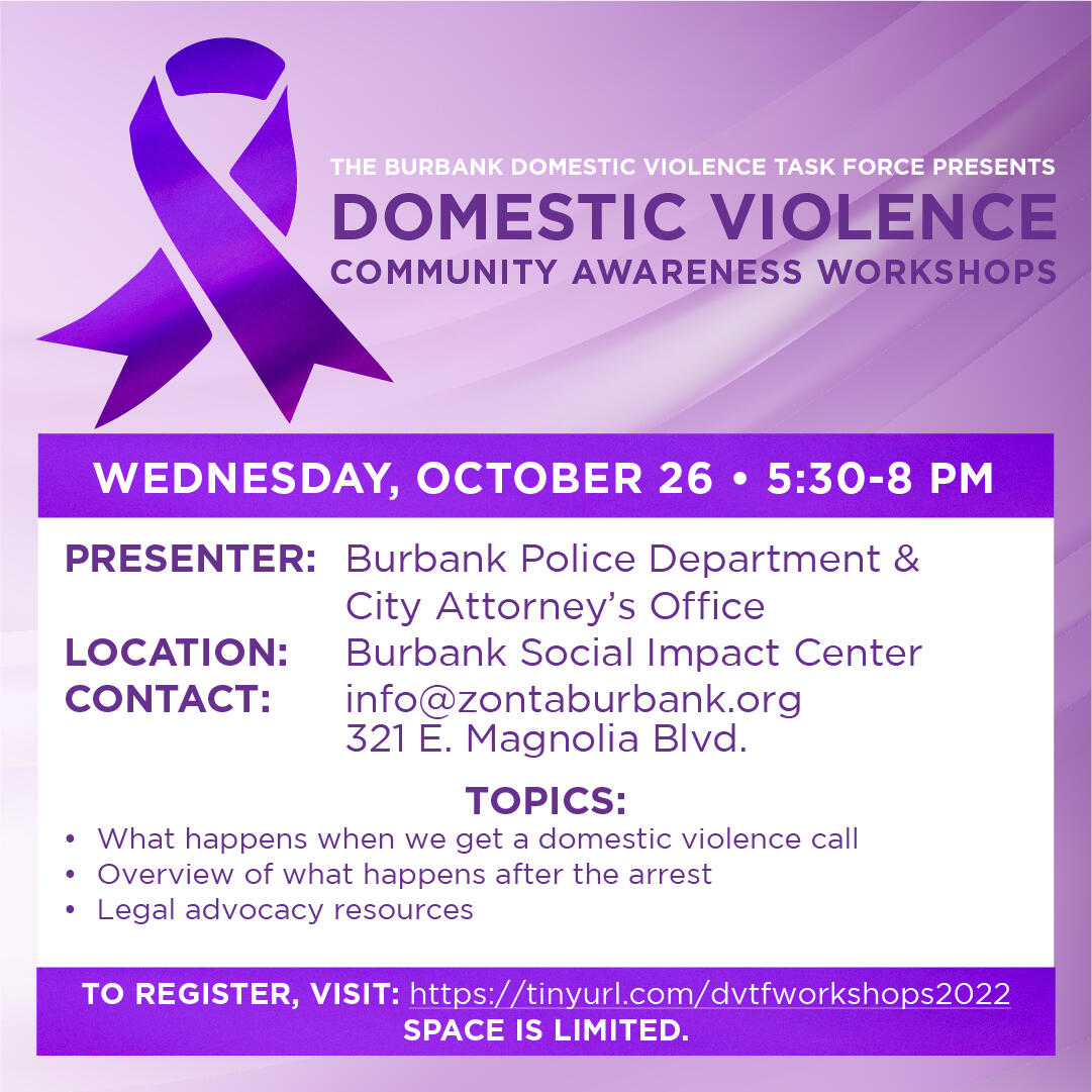 Burbank Domestic Violence Task Force (Burbank Police Department ...