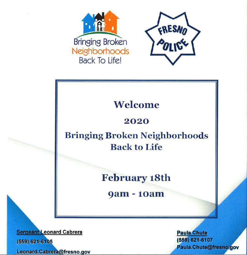 Bringing Broken Neighborhoods Back to Life- Welcome 2020 (Fresno Police ...