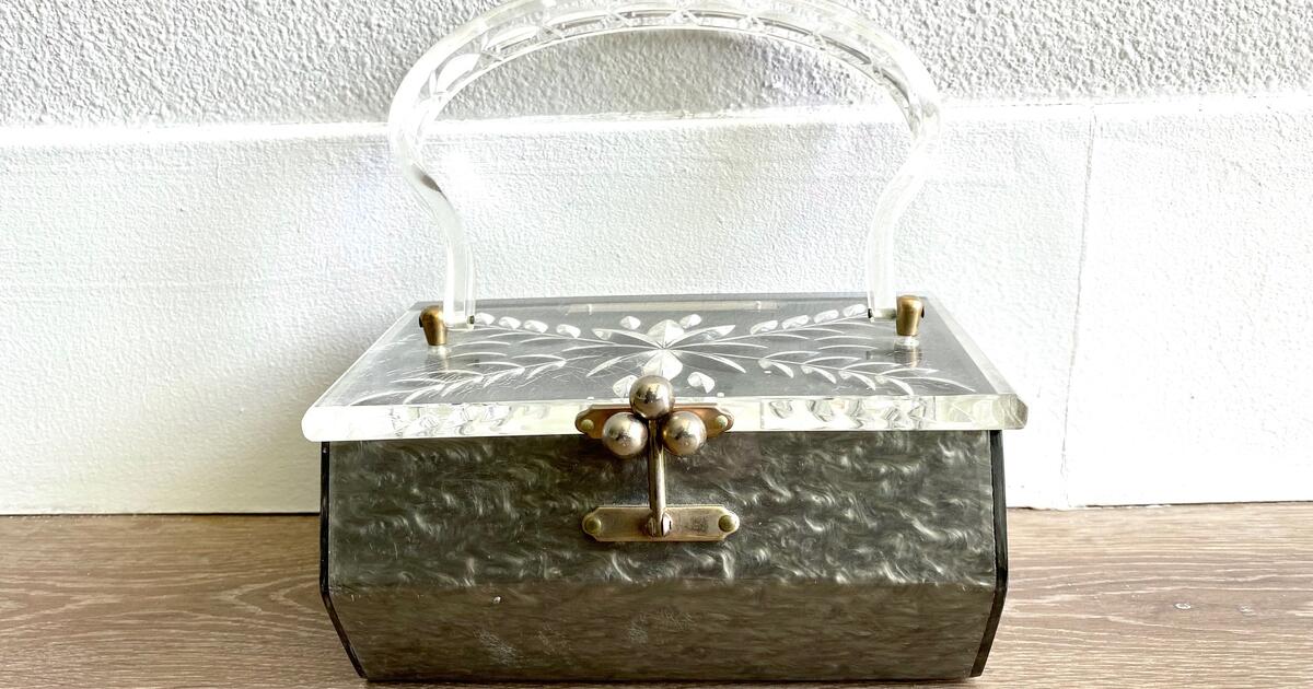 Vintage 1950s Gray Lucite Purse Handbag Charles S. Kahn for $50 in ...