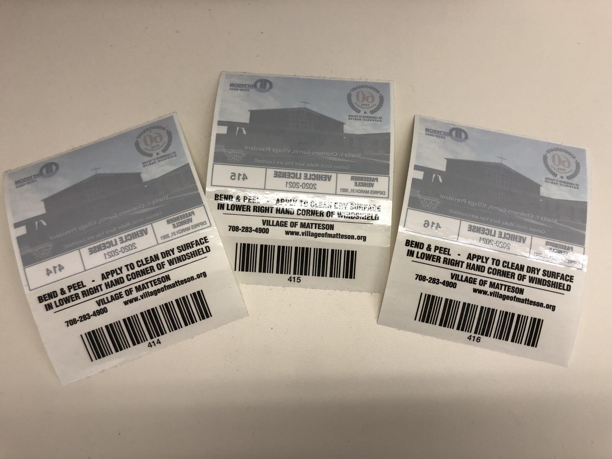 2020-2021 Vehicle Stickers Now Available (Village of Matteson ...