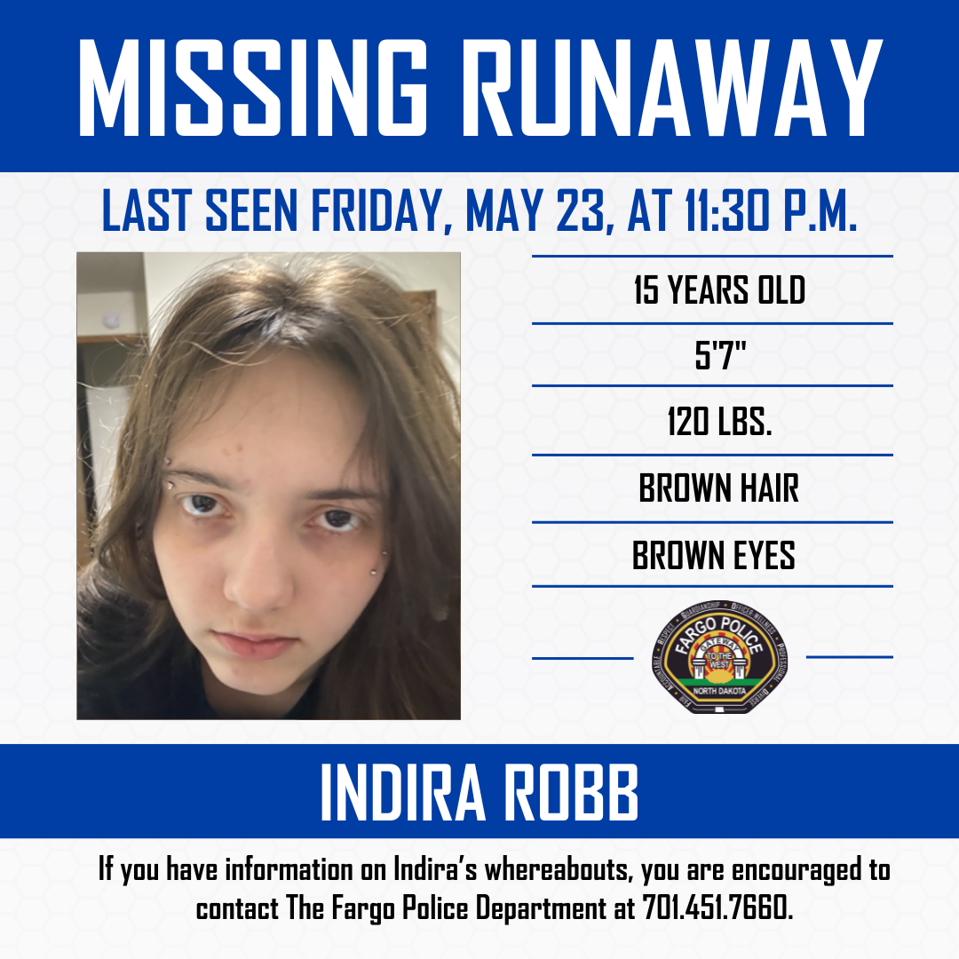 ‼ UPDATE: The Fargo Police Department can confirm Indira has been ...