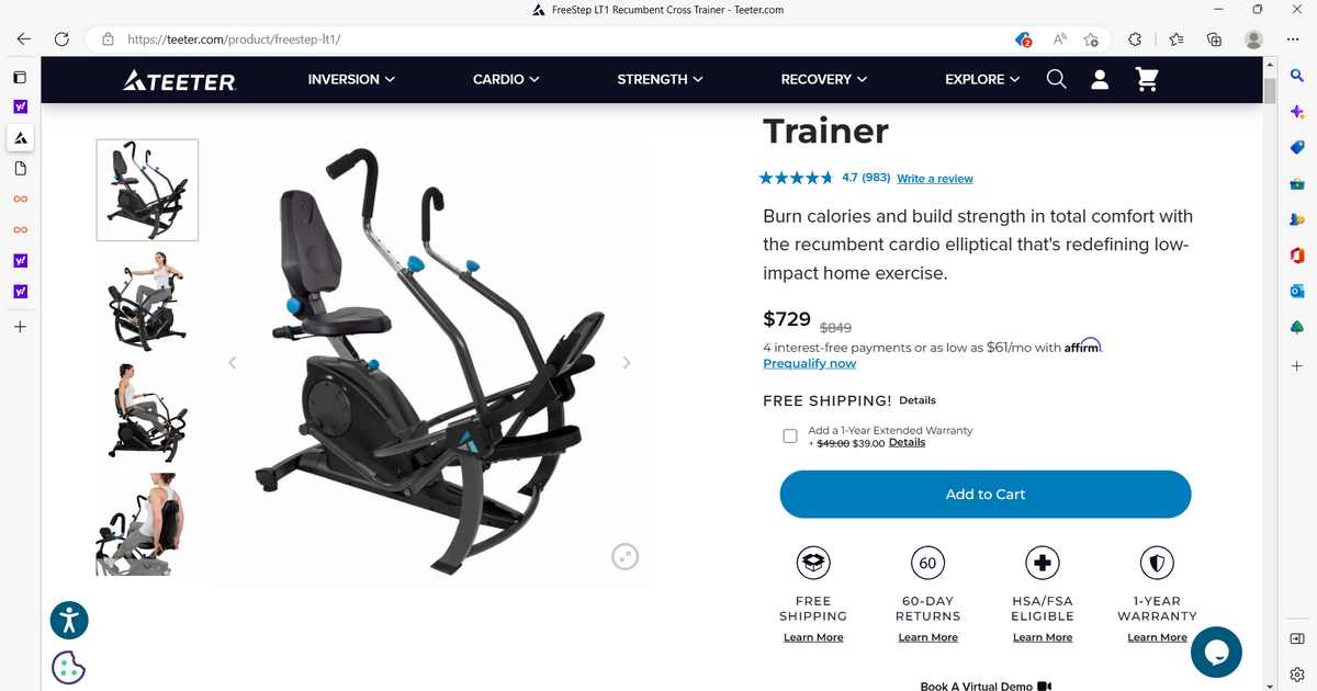 Exercise Equipment - NEW Teeter FreeStep LT1 for $315 in Carson City ...