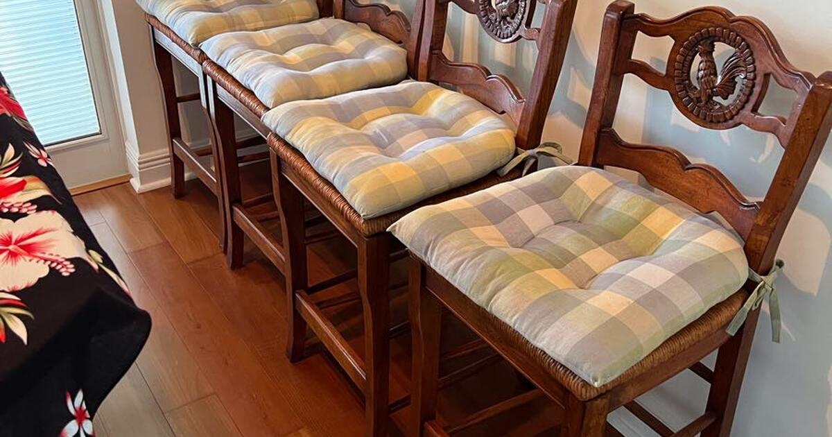 French country rooster motif 25” high counter stools for $50 in Naples ...