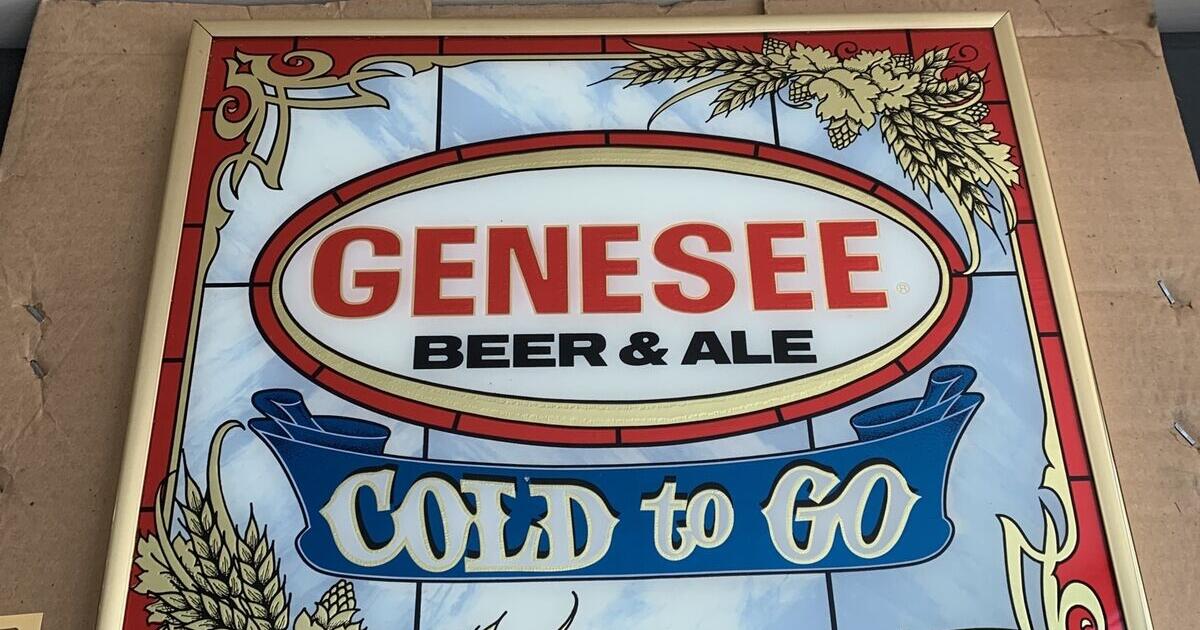 Vintage NOS Genesee Beer & Ale - Cold To Go- Faux Stained Glass ...
