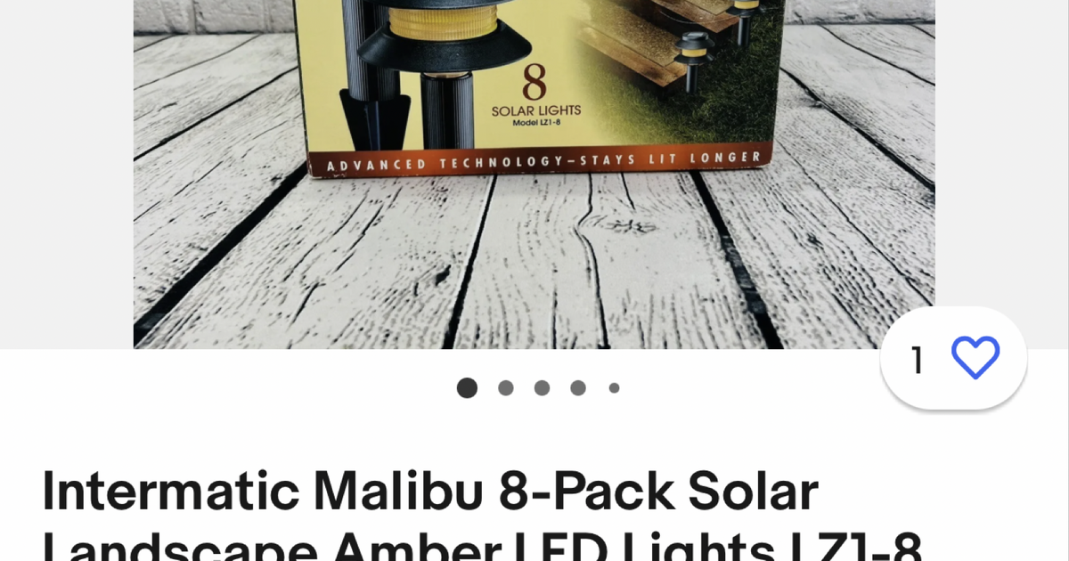 Intermatic Malibu 4 -Pack Solar Landscape Amber LED Lights LZ1-4 New ...