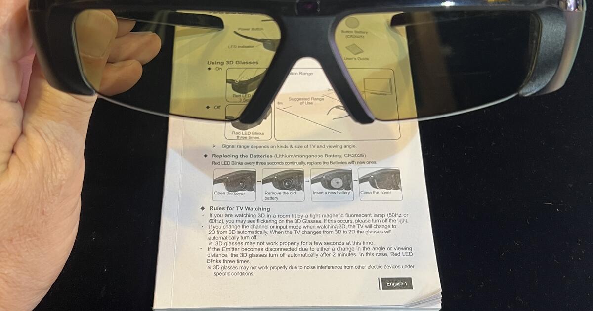 Samsung Battery Powered 3D Active Glasses for Adults SSG-2100RB for $25 ...