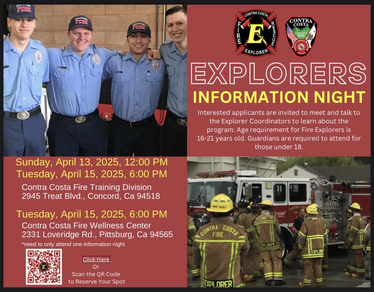 Contra Costa Fire's Explorer program is back! (Contra Costa County Fire ...