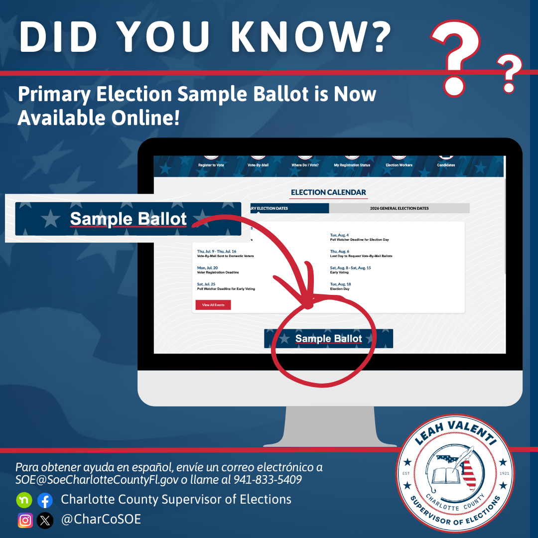 🗳️ Your Primary Election Sample Ballot is Now Available Online!