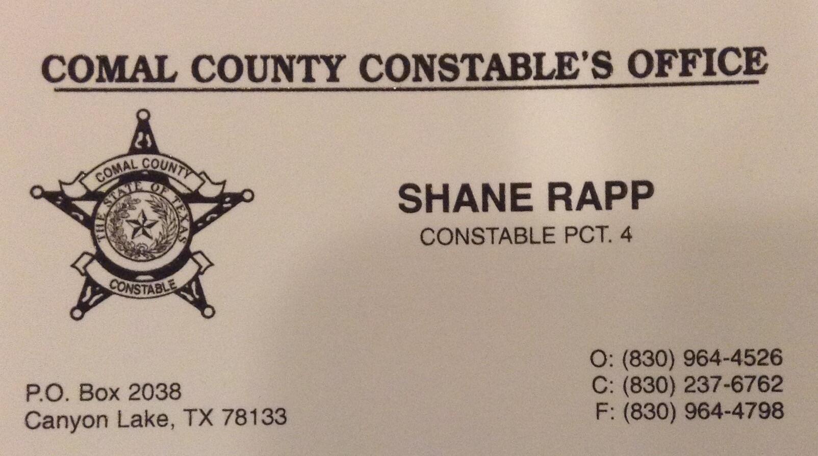 Constable's Office Precinct 4 Comal County is proud to announce "We're ...