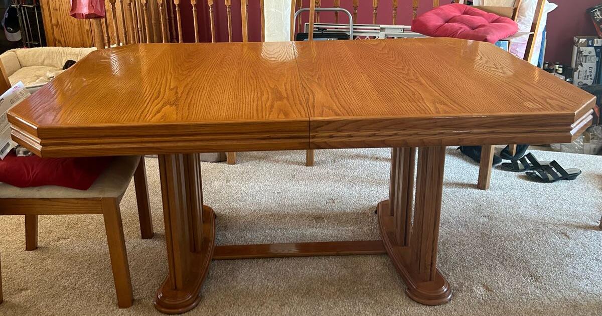 Oak Dining room table with leaf for $100 in Council Bluffs, IA | For ...