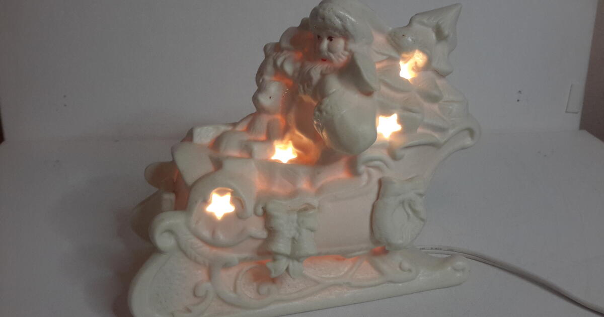 Christmas Ceramic/Porcelin Santa Sleigh Lighted Figurine for $20 in Hot ...