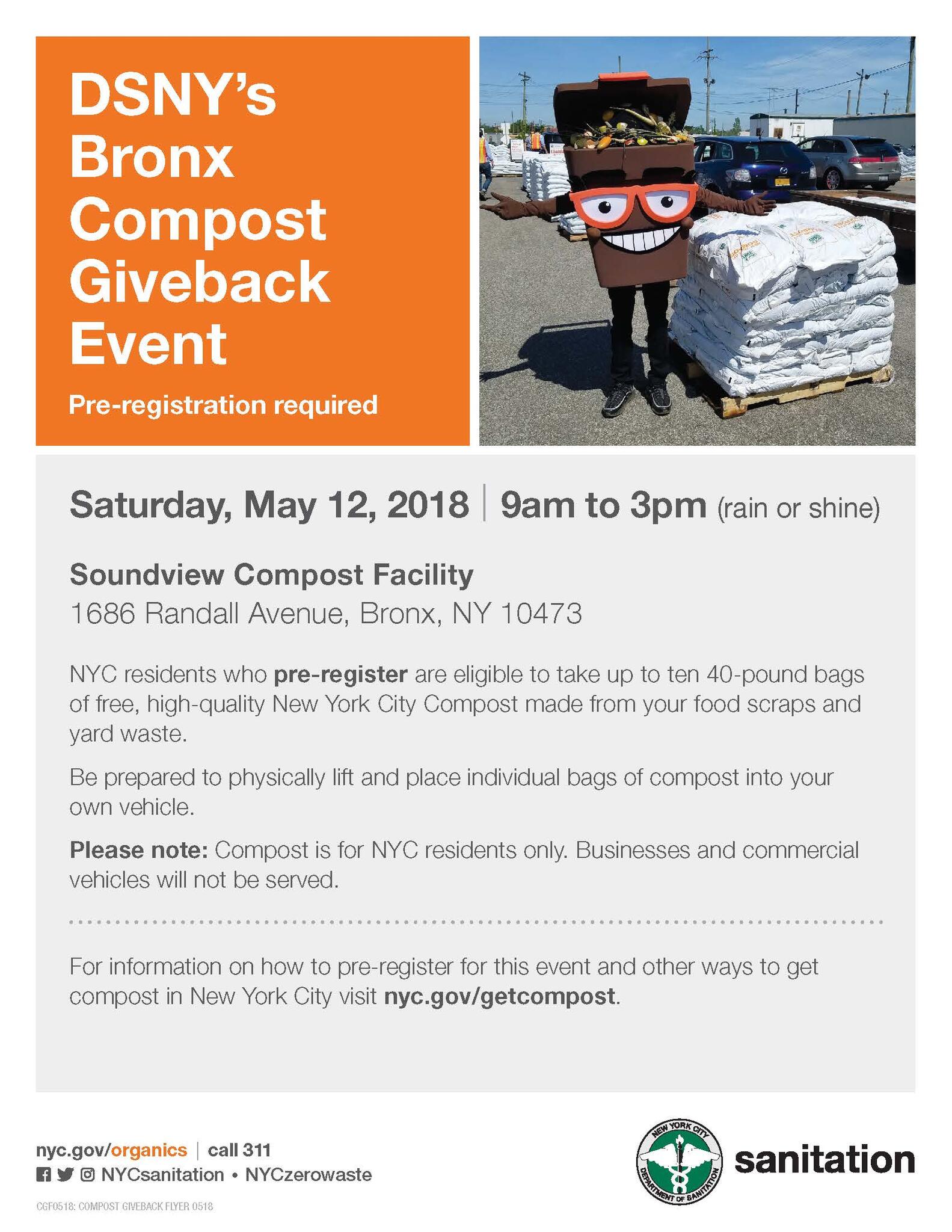 DSNY Compost Giveback Event - Bronx (Manhattan Community Board 9 ...