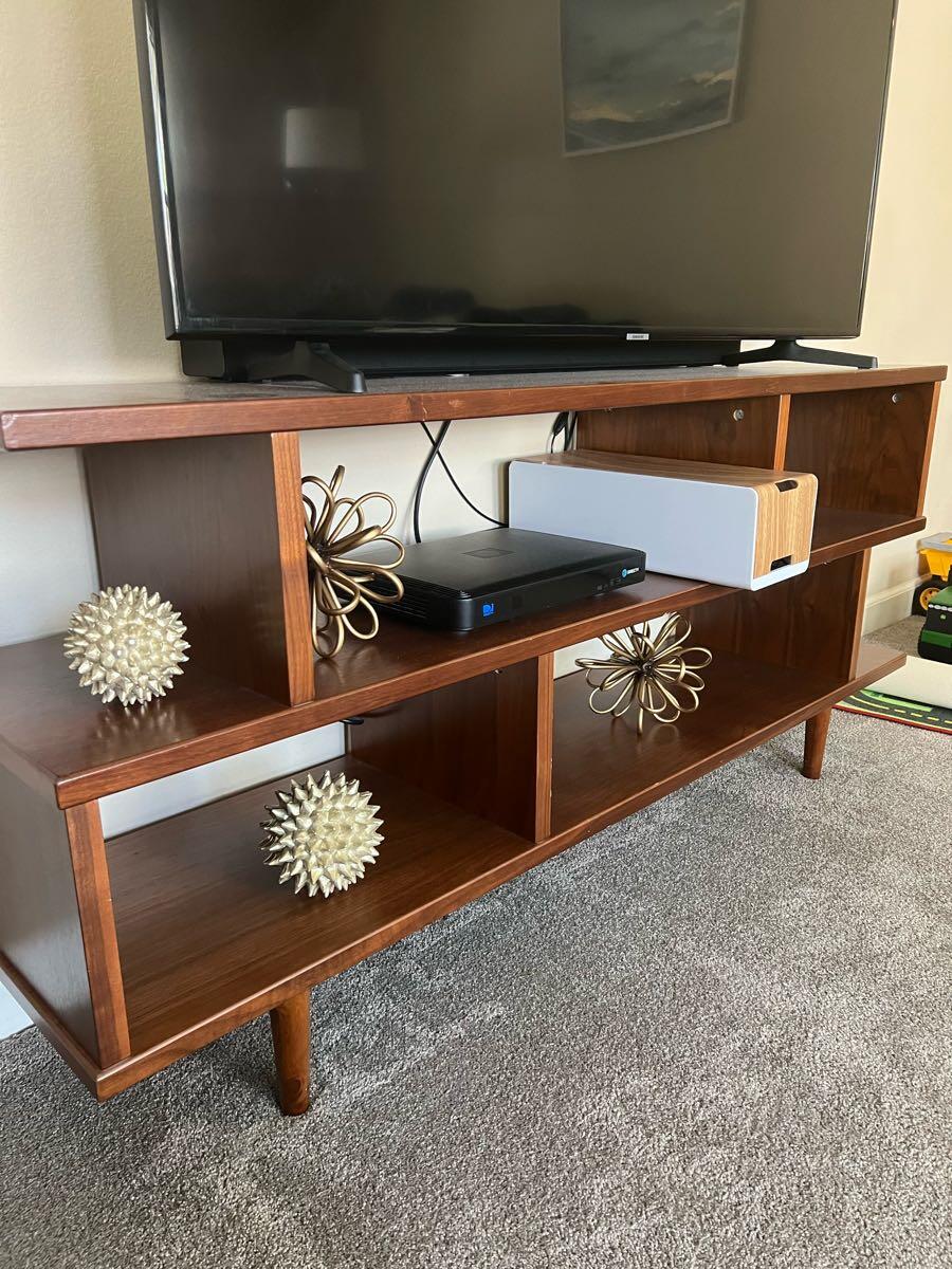 Ashlyn Walnut Brown Wood Bookshelf TV Stand for 100 in Brentwood CA For Sale Free Nextdoor
