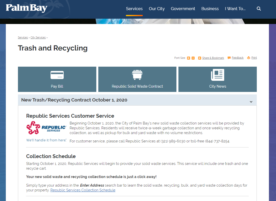 Republic Services Collection Schedule Look Up