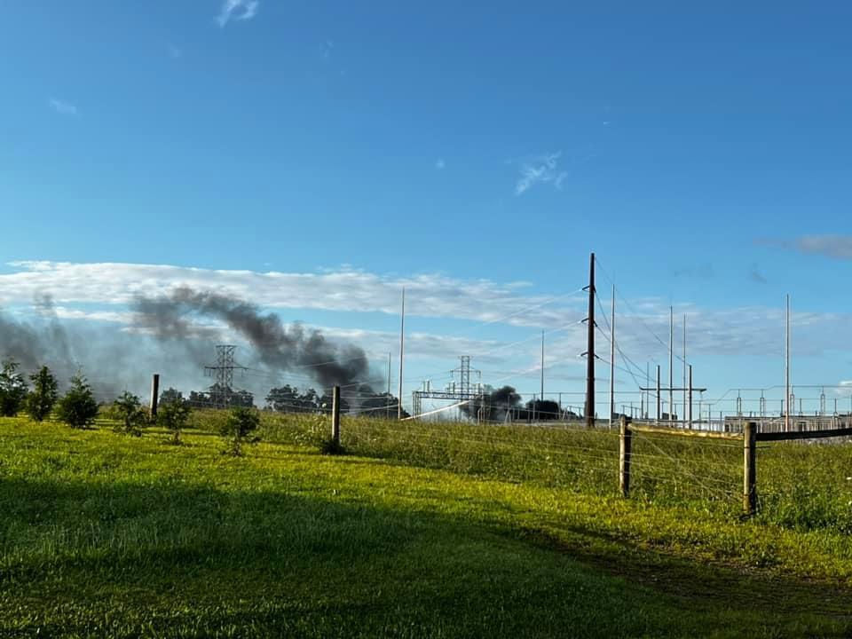 A fire at the BGE substation on Jolly Acres is still burning. (Harford ...