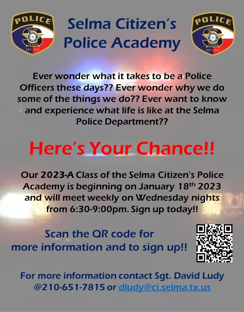 Selma Citizens Police Academy 2023-A (Selma Police Department ...