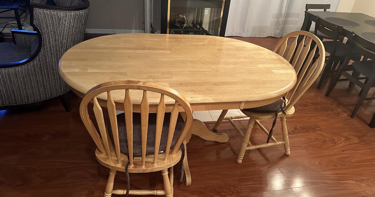 Solid wood table and two chairs for FREE for Free in Wheeling, IL | For ...