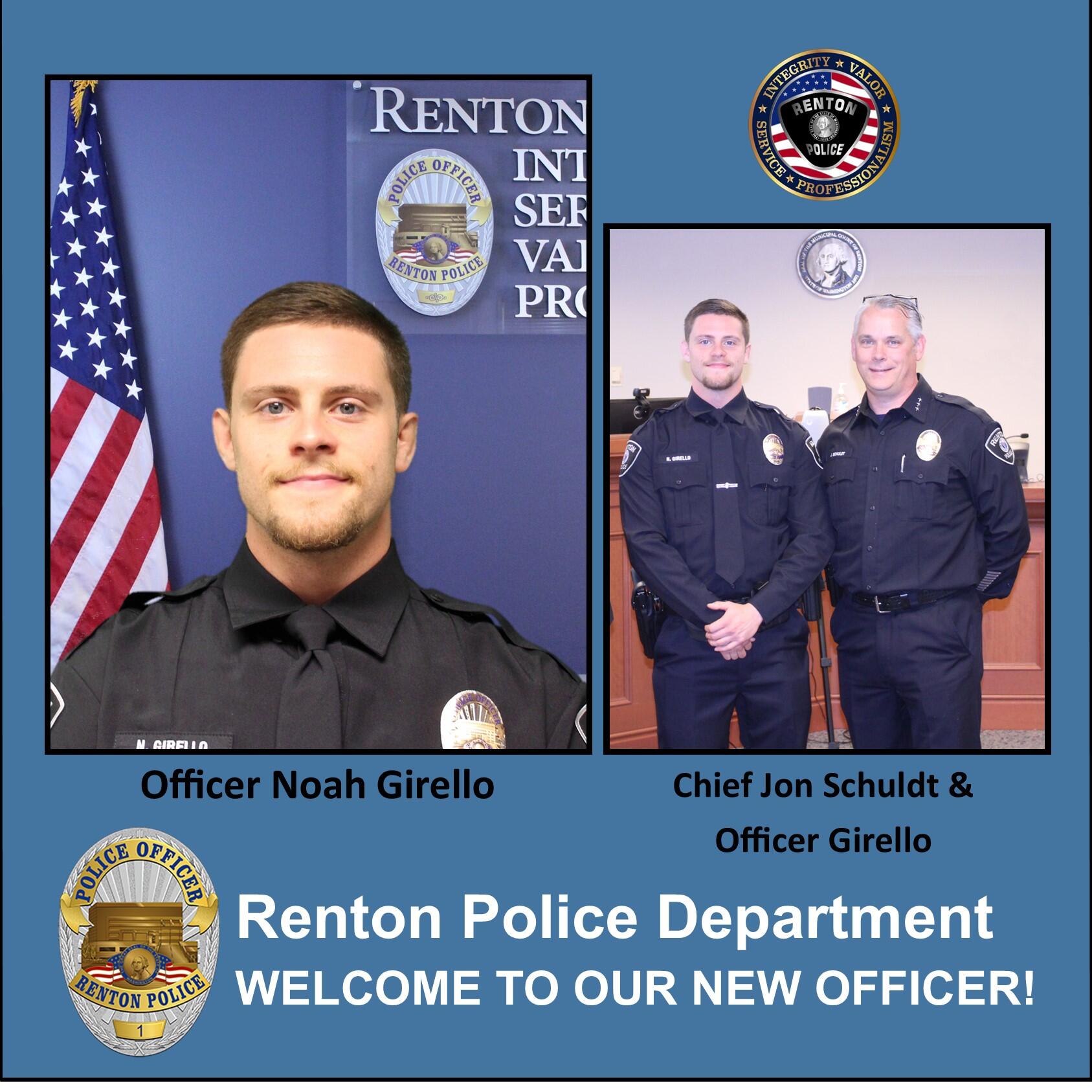 Welcome to our New Officer: Noah Girello! (Renton Police Department ...