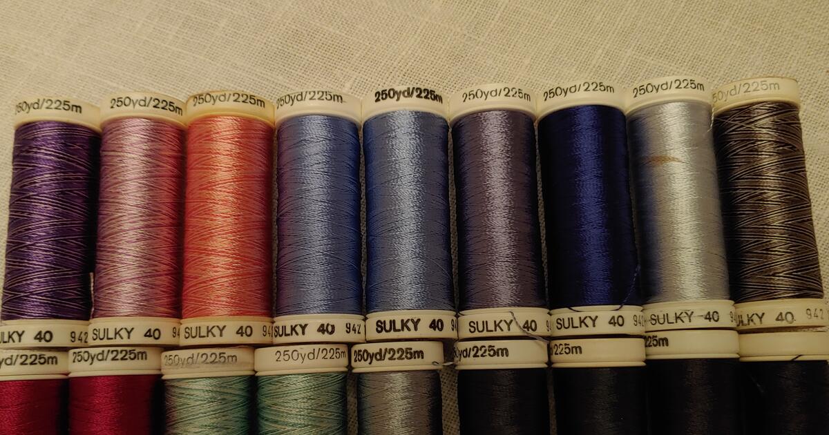 18 NEW SPOOLS SULKY 40-942 RAYON THREAD 250 YDS/SPOOL ASSORTED COLORS ...
