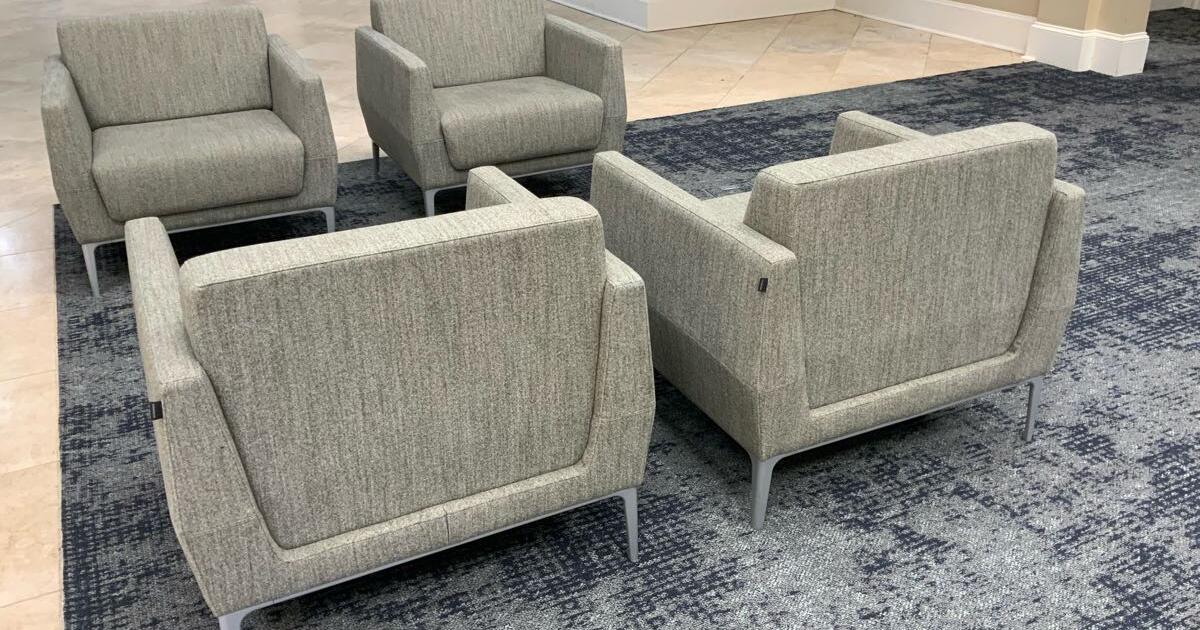 4 Conversation chairs, solid, stylish & comfortable, like new for $499 ...