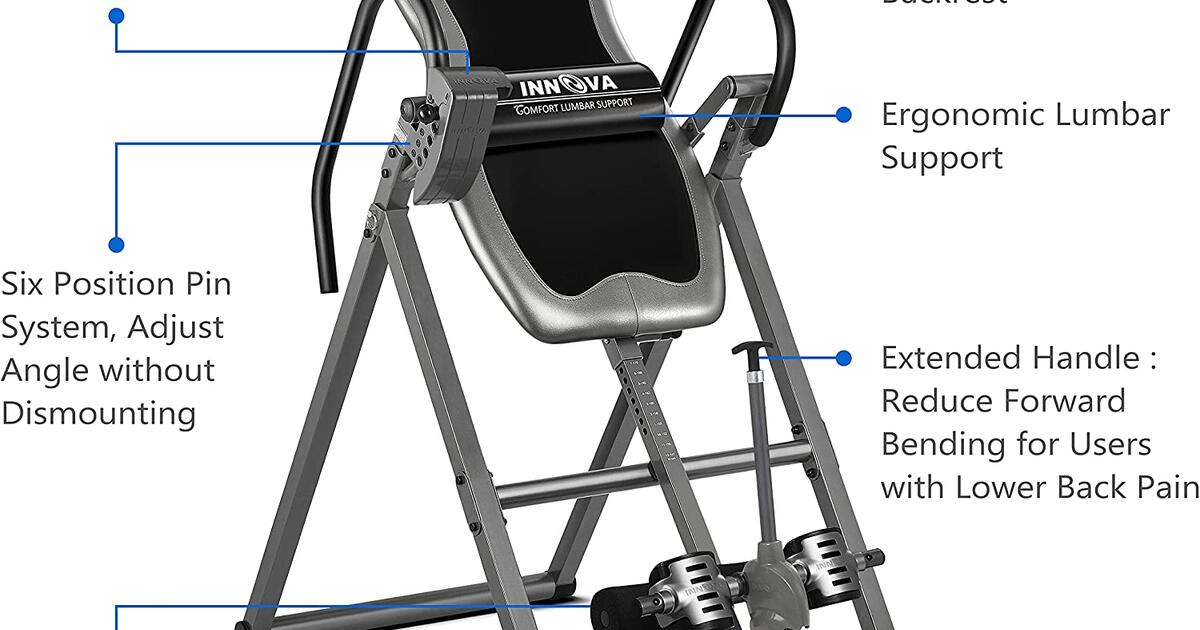 Innova Inversion Table with Adjustable Headrest, Reversible Ankle ...