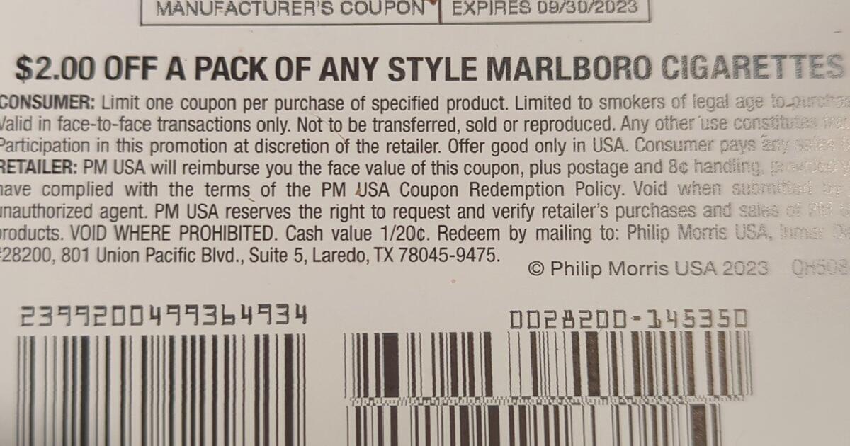  4 Worth Of Marlboro Coupons For Free In Tucson AZ For Sale Free