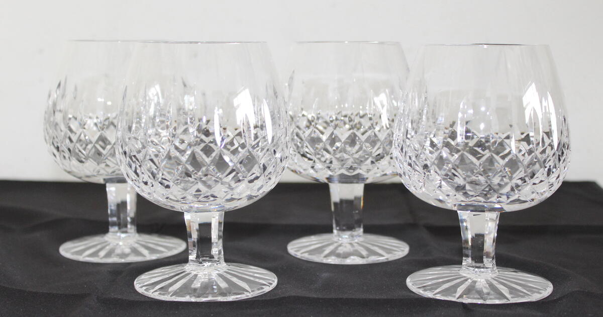 4 WATERFORD LISMORE Cut Lead Crystal Large Brandy Snifter Glass 5'' for ...