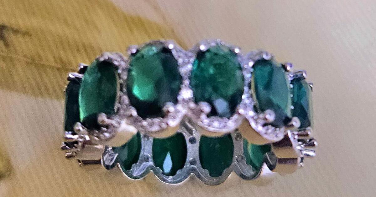 Emerald and Silver Ring Costume Jewerly Size [7] for $18 in Palm Coast ...