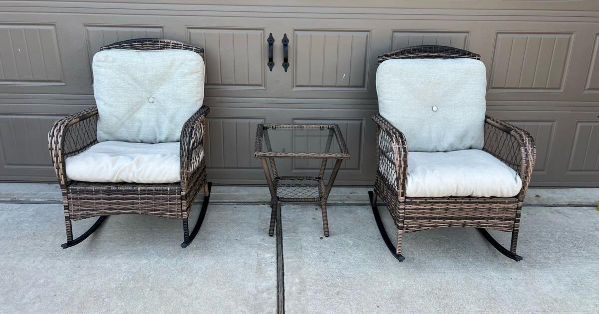 2 Rocking outdoor chairs and table for $150 in Richmond, TX | For Sale ...