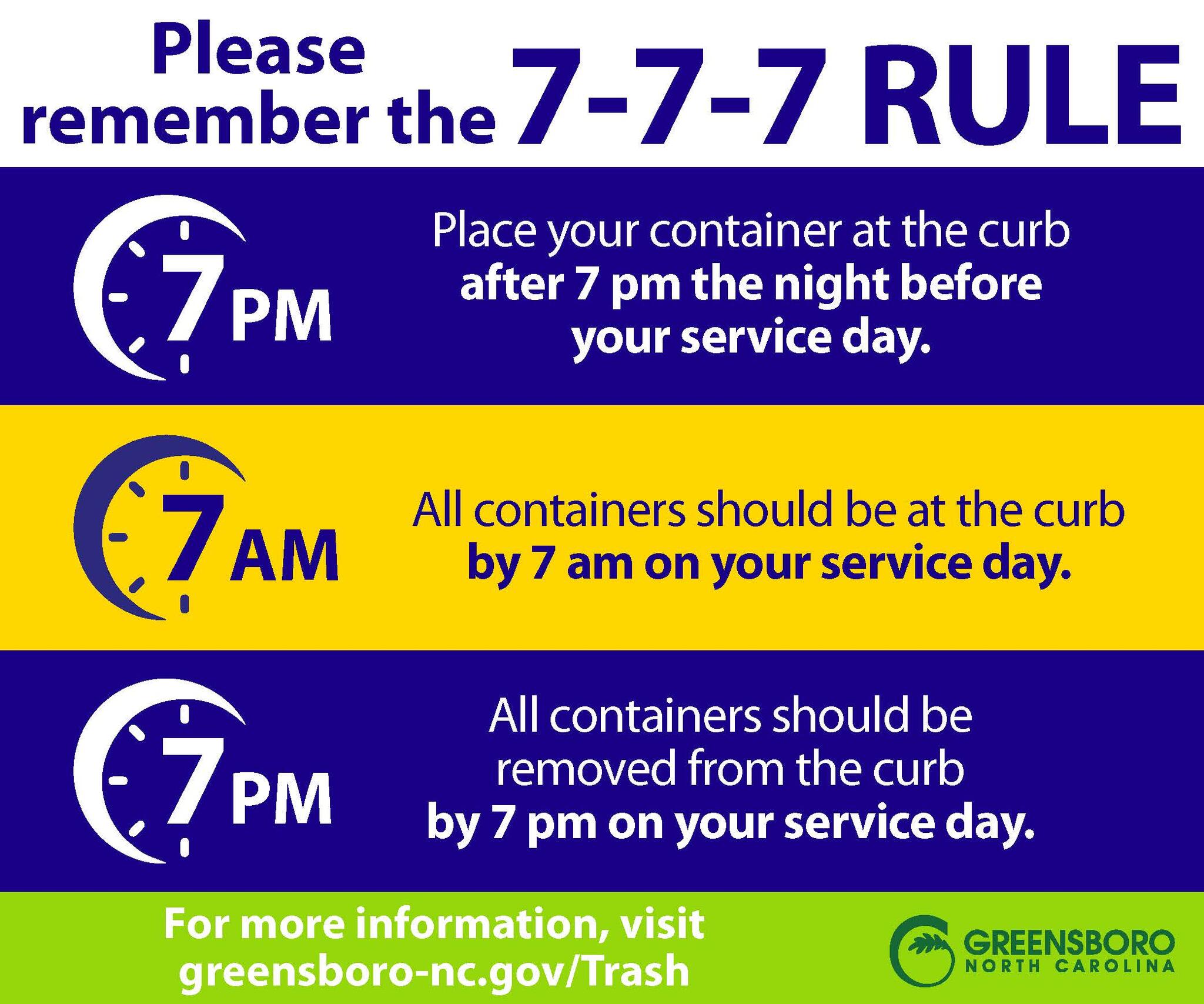 When putting out your recycling and trash containers -- remember the 7 ...