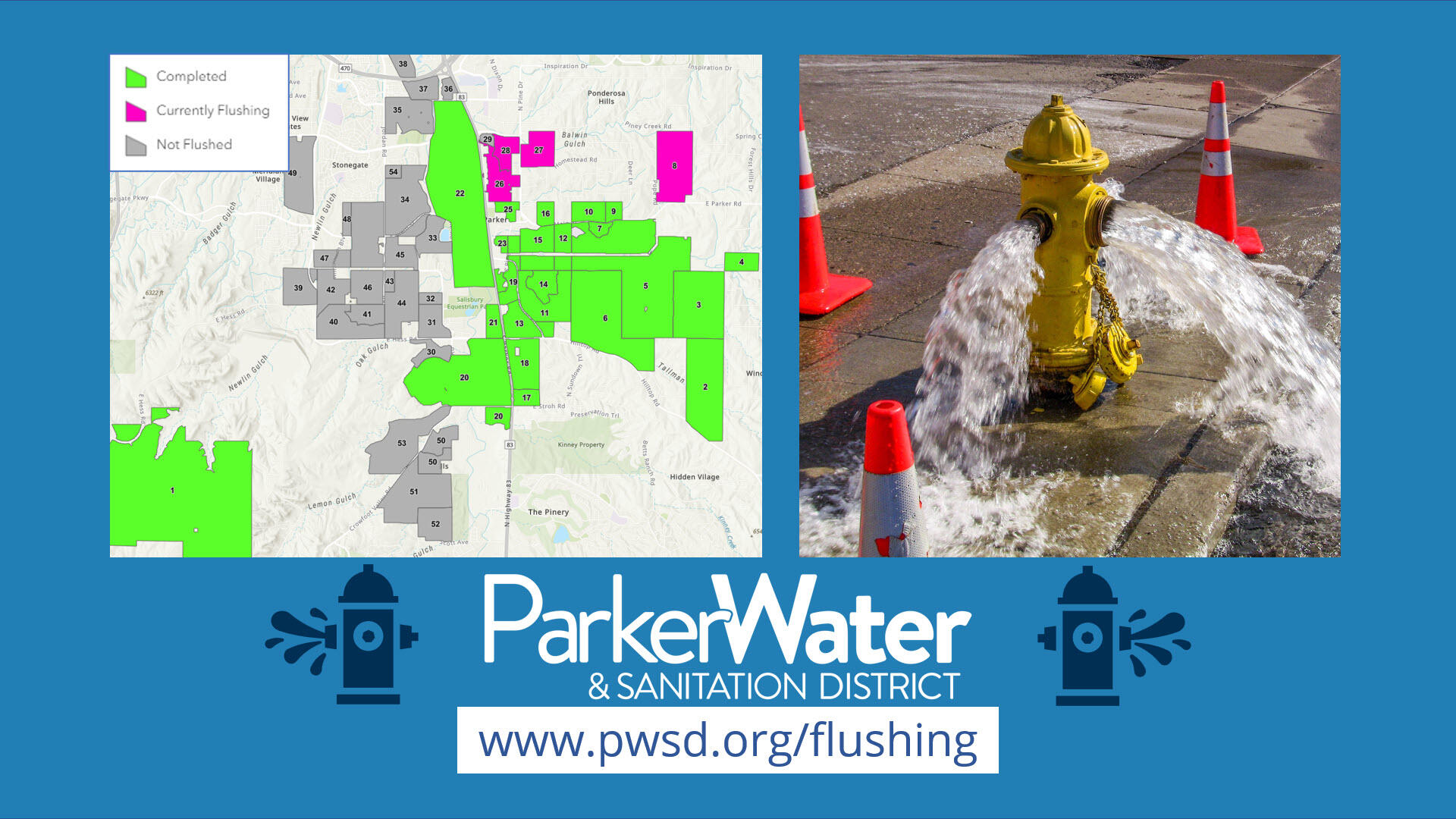 Today, we will continue hydrant flushing in Parker North. (Parker Water & Sanitation District ...