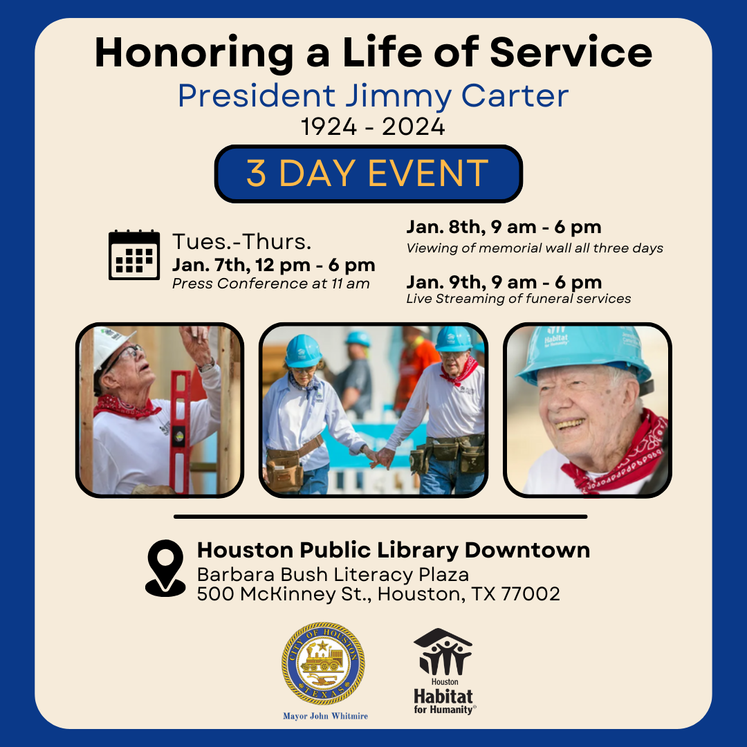 Join the Mayor and Houston Habitat tomorrow as we honor the life and ...