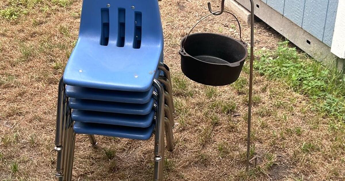 Kids chair 3.00 each Black cooking kettle only 25.00 2 chairs and table ...