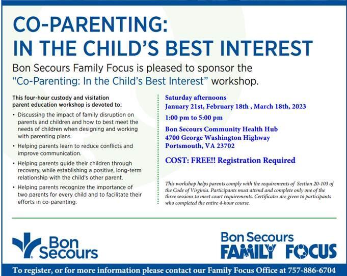 Bon Secours Family Focus FREE In-Person Parenting Education Classes ...