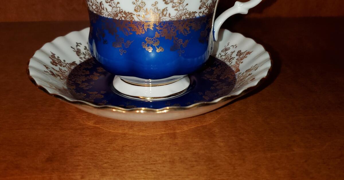 ROYAL ALBERT Tea Cup and Saucer Cobalt Blue And Gold Gilt Regal Series Vintage for $15 in Dayton ...