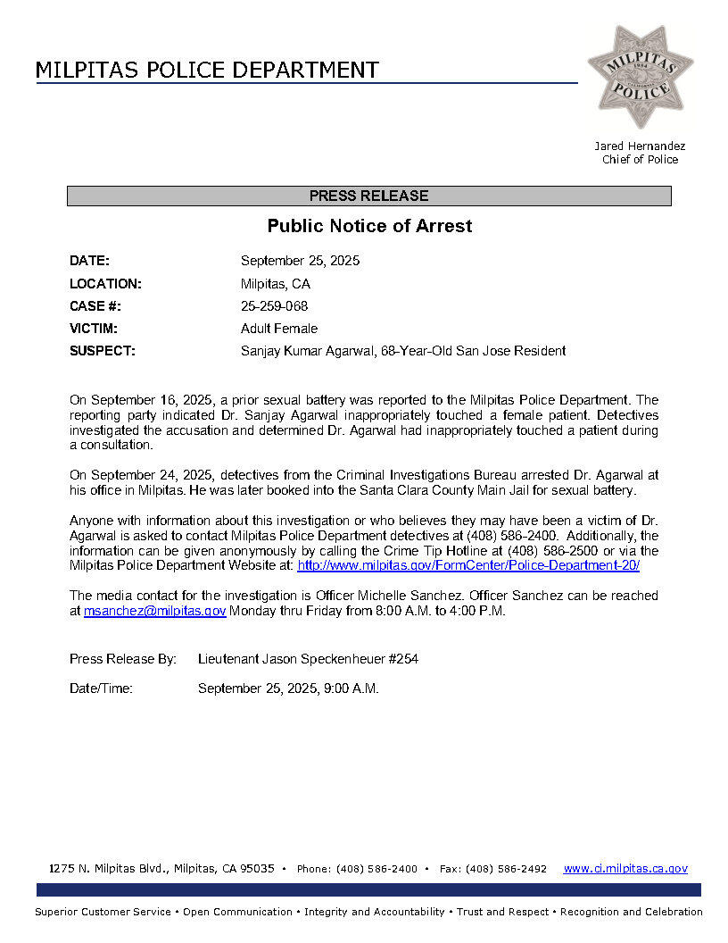 Milpitas Police Department - 2185 Updates Nextdoor