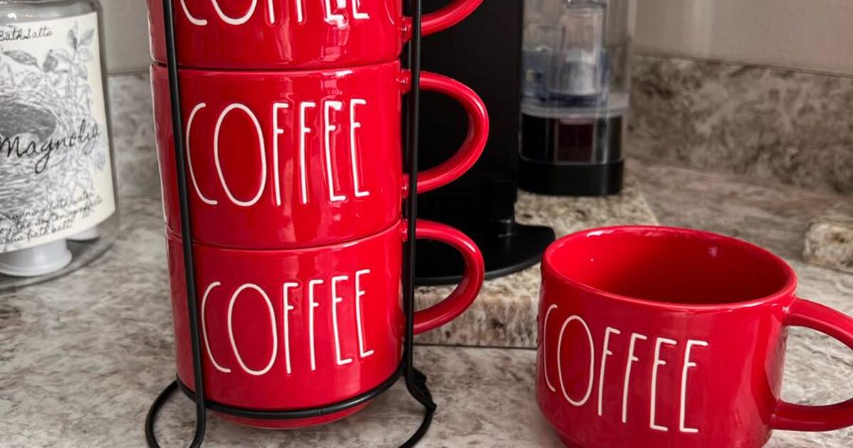 Rae Dunn Red Coffee Mug Set with Stand for $20 in Ocala, FL | For Sale ...