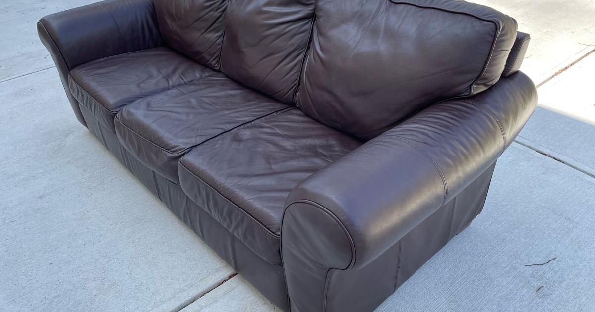 Full-Size Real Leather Couch! for $80 in Atlanta, GA | For Sale & Free ...