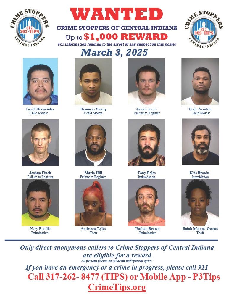 IMPD North District Crime Watch - WANTED Poster - March 2025 ...