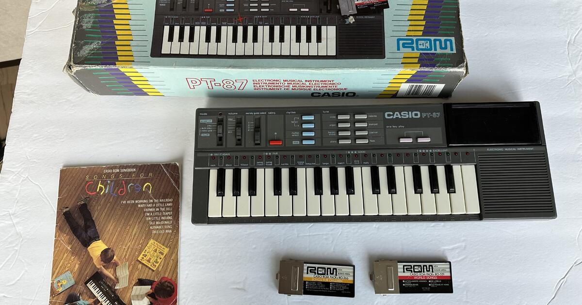 Vintage Casio PT-87 32-Key Electronic Keyboard ROM RO-551 & 266 Tested ...