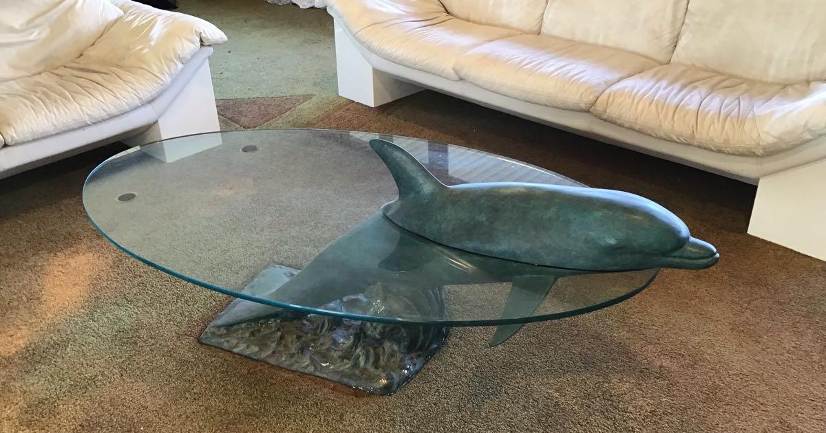 Dolphin glass table, 90 inch Sharp television, Chess set, all free. for ...