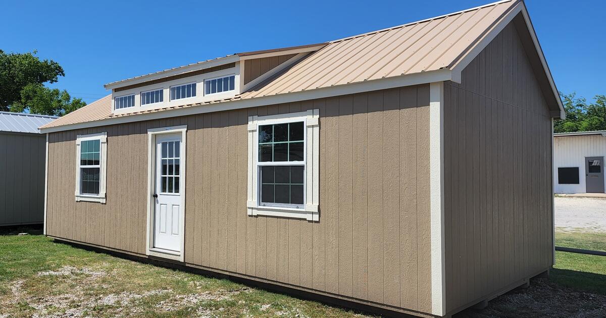 14x32 dormer cabin shell tiny house office Shed for $17983 in Granbury ...