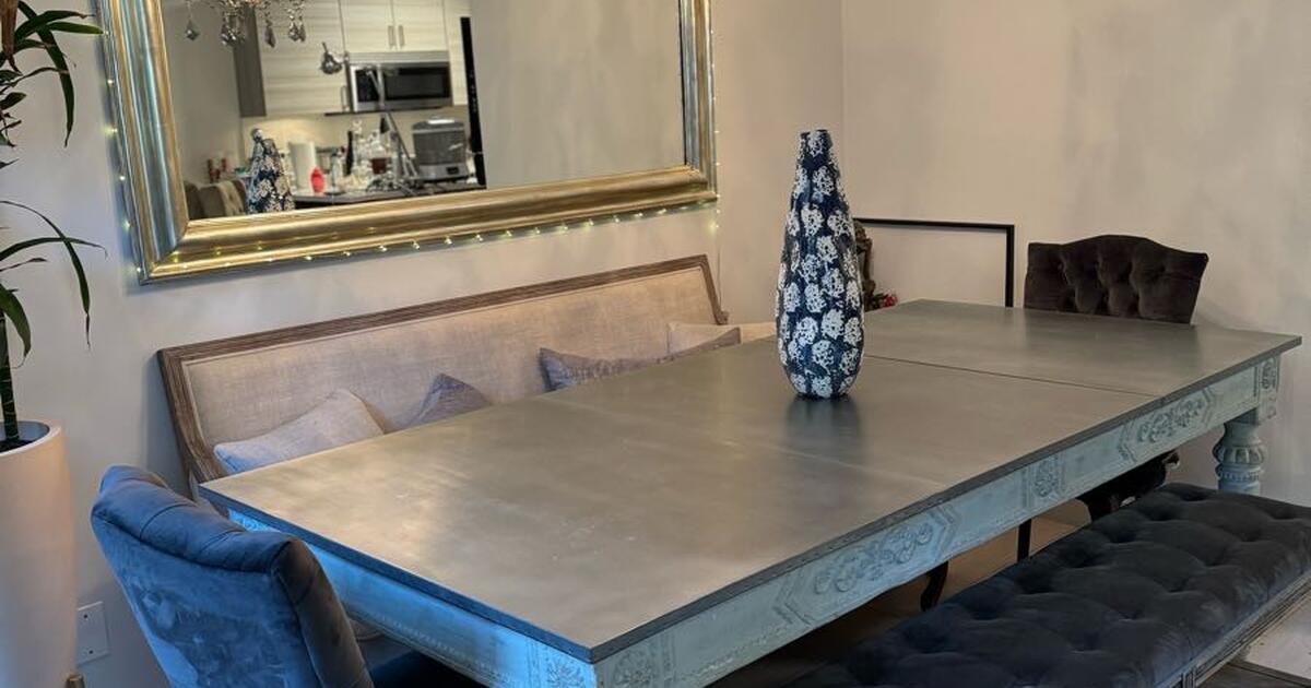 MUST SELL! Zinc top Baluster Handmade wooden table from ABC and ...