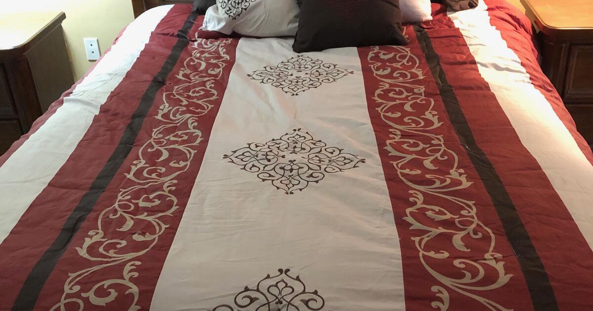 Well made sturdy Queen Bed with Mattress and Side Tables for $780 in ...