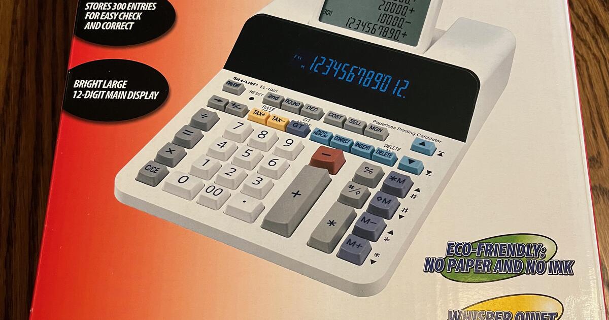 Calculator SHARP EL-1901 PAPERLESS PRINTING CALCULATOR for $25 in ...
