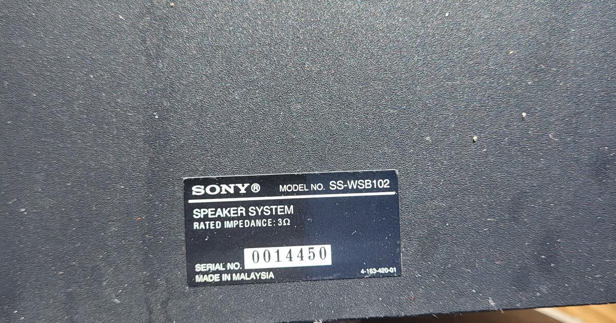 Sony surround 5 Speaker System SS-WSB102 for Free in Richmond, CA | For ...